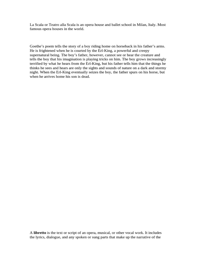 A Libretto Is The Text or Script of An Opera | PDF | Vocal Music | Opera