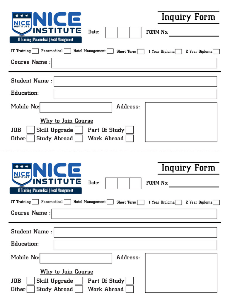 Inquiry Form PDF | PDF