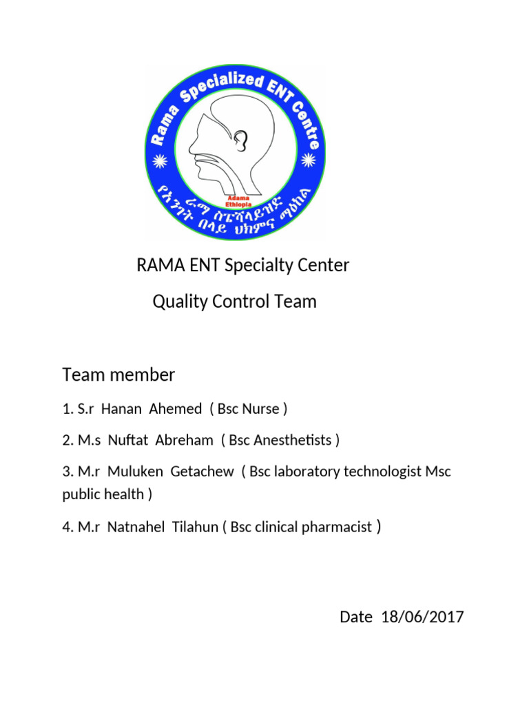 RAMA ENT Specialty Center - Quality Team | PDF