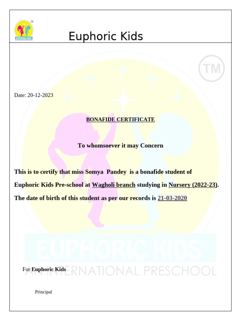 Bonfide Certificate | PDF