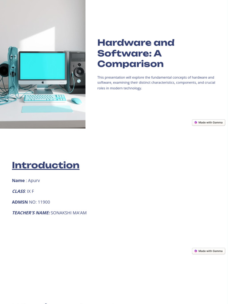 Hardware and Software A Comparison | PDF | Computer Hardware | Computer Data Storage
