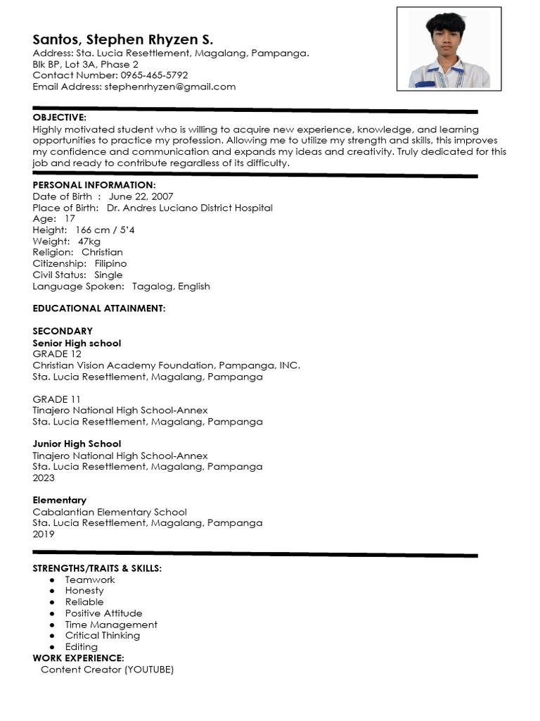 Resume Format | PDF