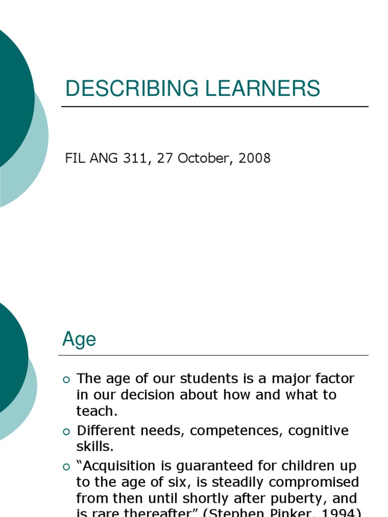 Describing Learners Motivation | PDF | Motivation | Motivational