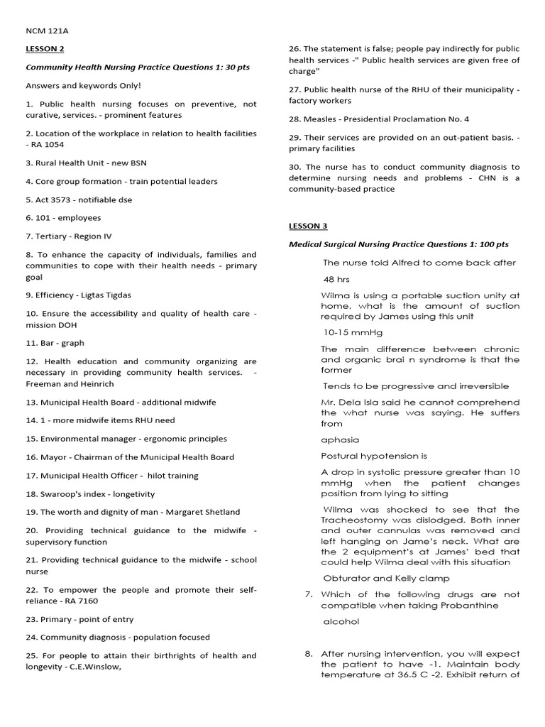 NCM121 Elearning Lesson 2 6 | PDF | Childbirth | Infants