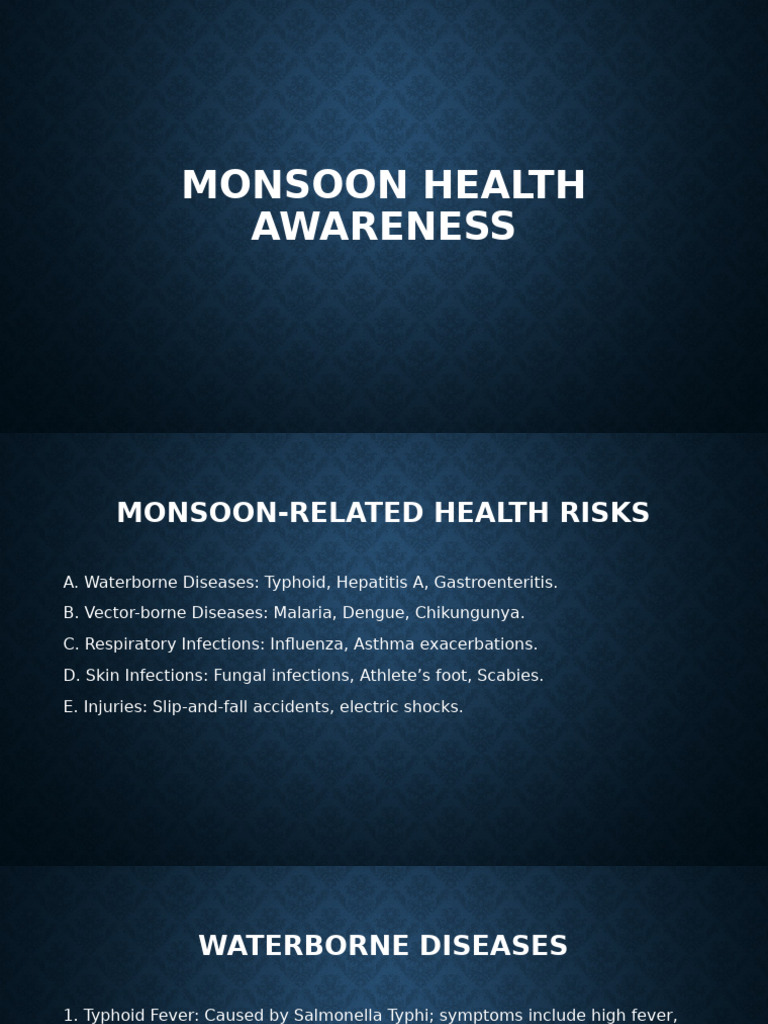 Monsoon Health Risks and Prevention Tips | PDF | Infection | Influenza