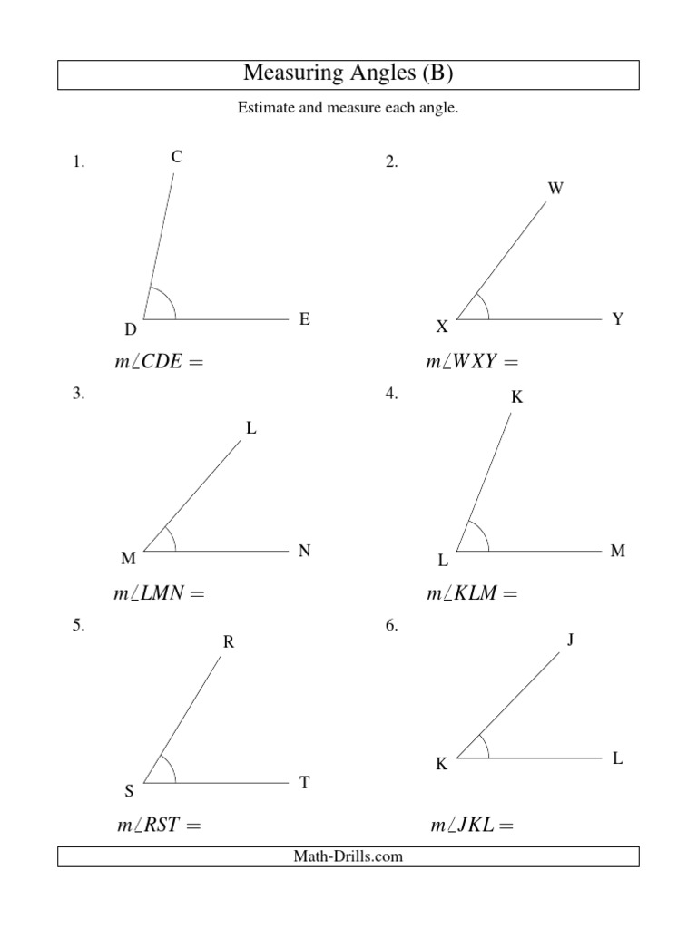 Measurement Measuring Angles 2 | PDF