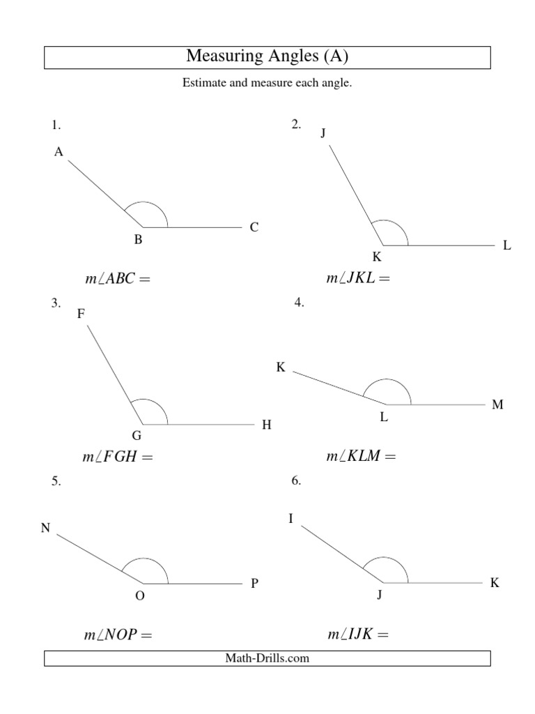 Measurement Measuring Angles 3 | PDF