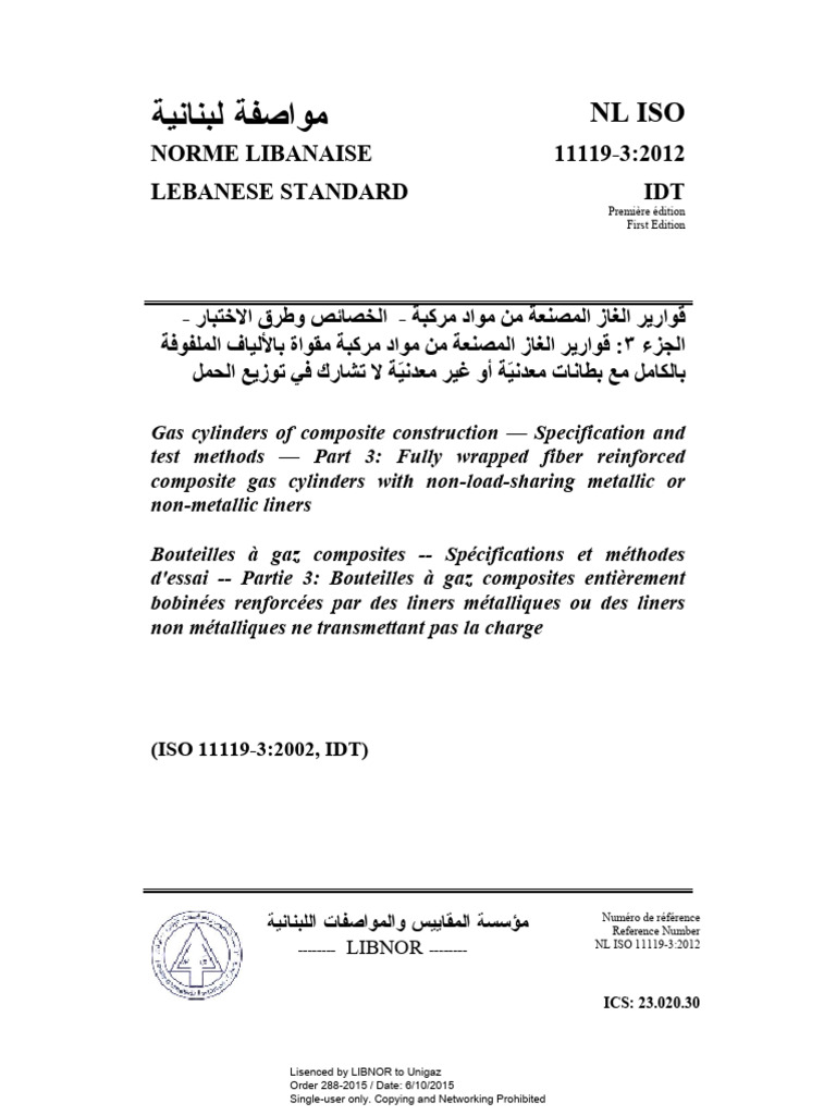 NL ISO 11119-3 (2012) en Composute Specs and Test | PDF | Composite ...