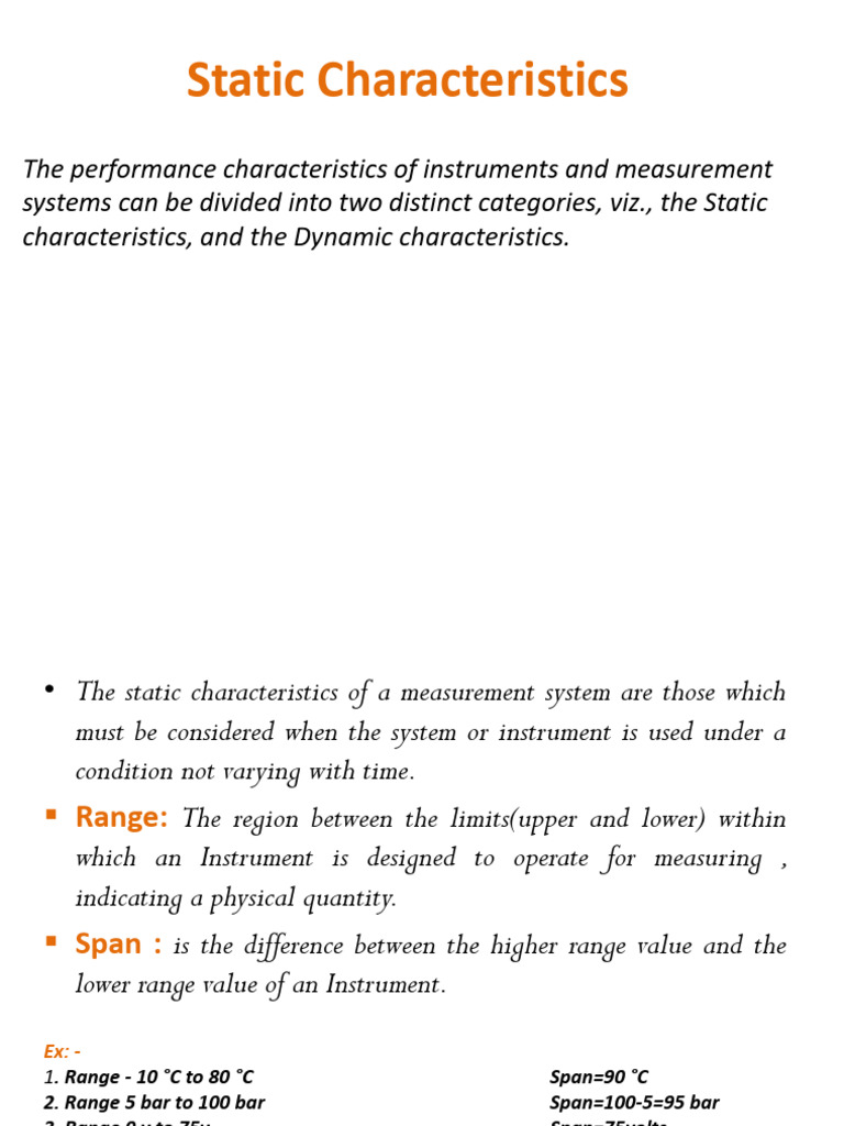 1. static and dynamic characteristic | PDF | Accuracy And Precision | Measurement