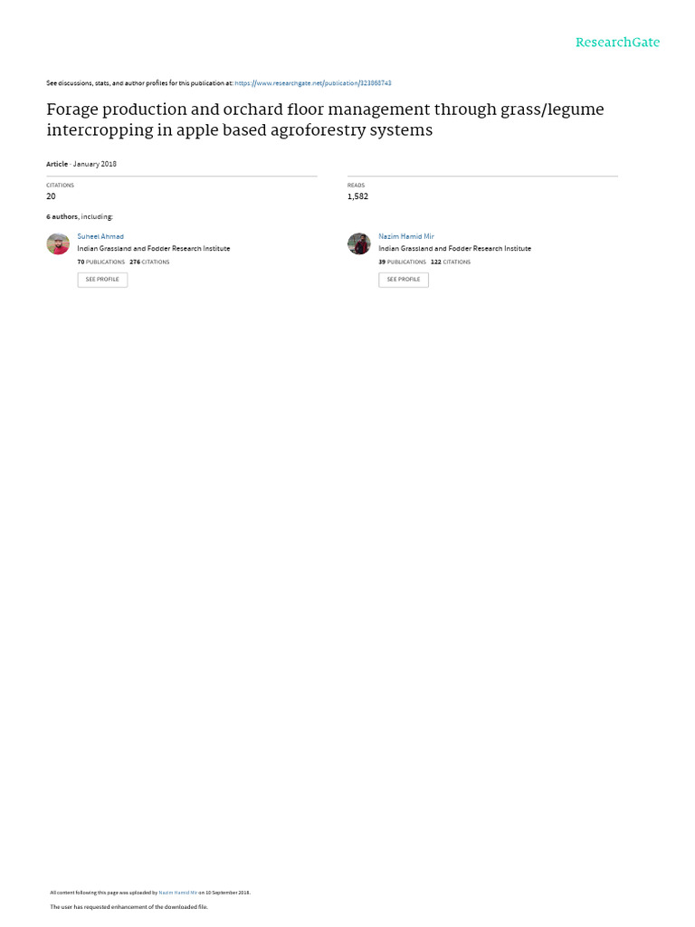 Forage Production and Orchard Floor Management Through Grass-legume ...