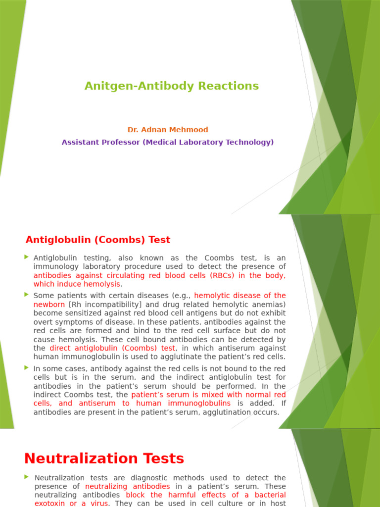 Antigen-Antibody Reaction Tests Explained | PDF | Antibody | Complement ...