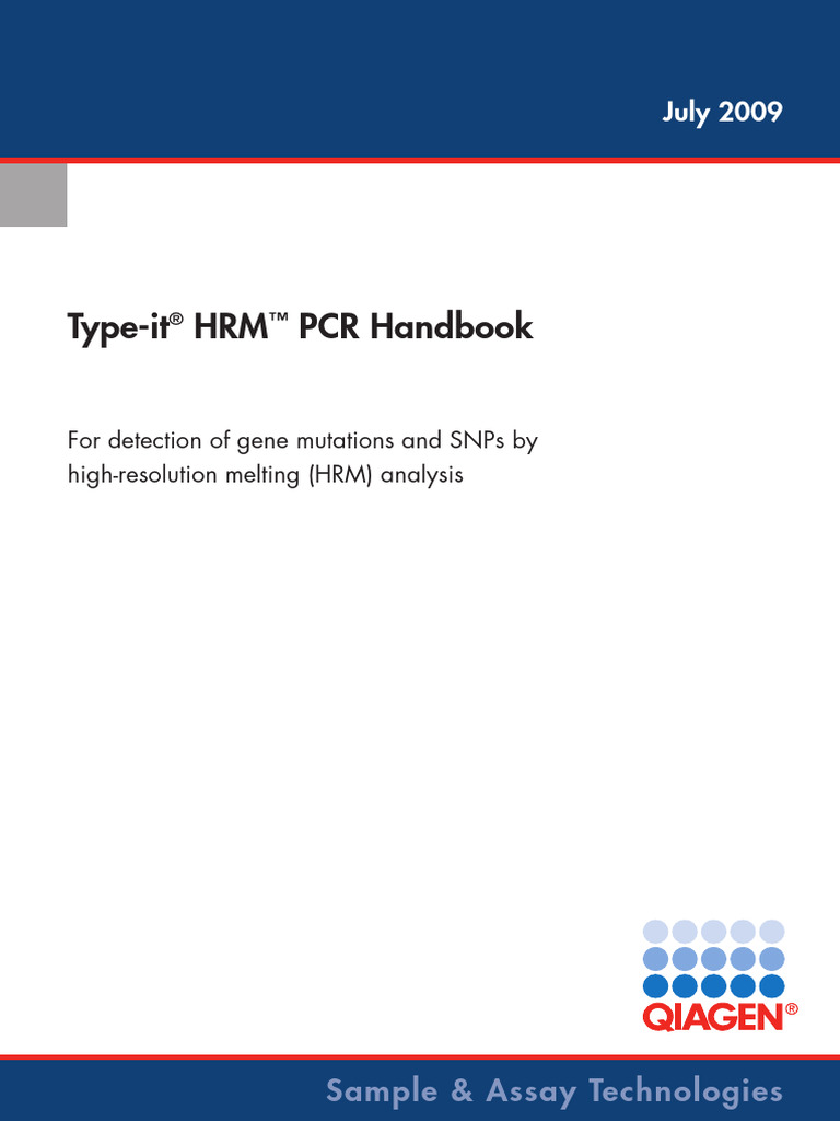 En Type It HRM PCR Handbook | PDF | Polymerase Chain Reaction | Biology