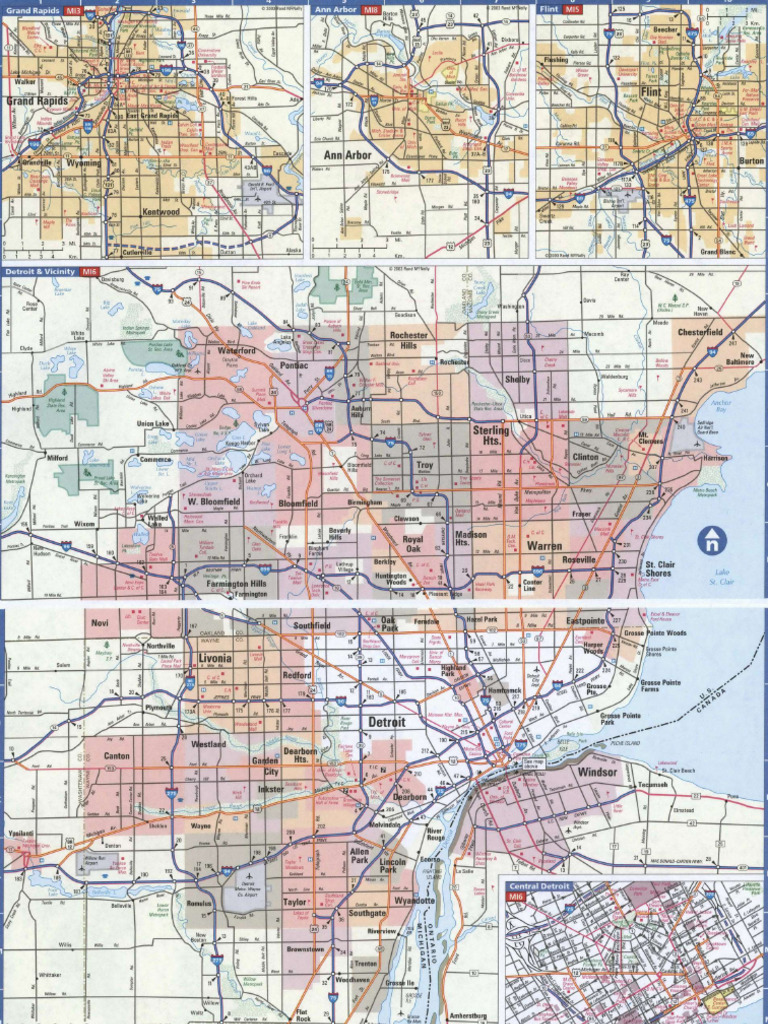 Detroit & Michigan Cities Road Map | PDF