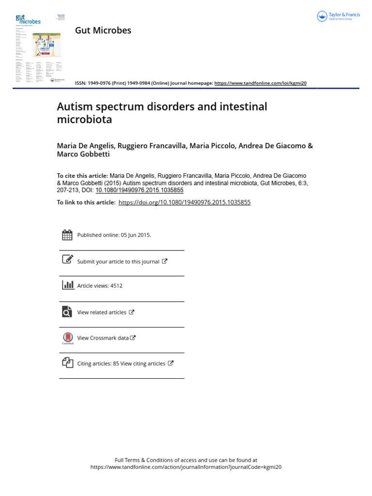 Autism and Gut Microbiota Insights | PDF | Autism
