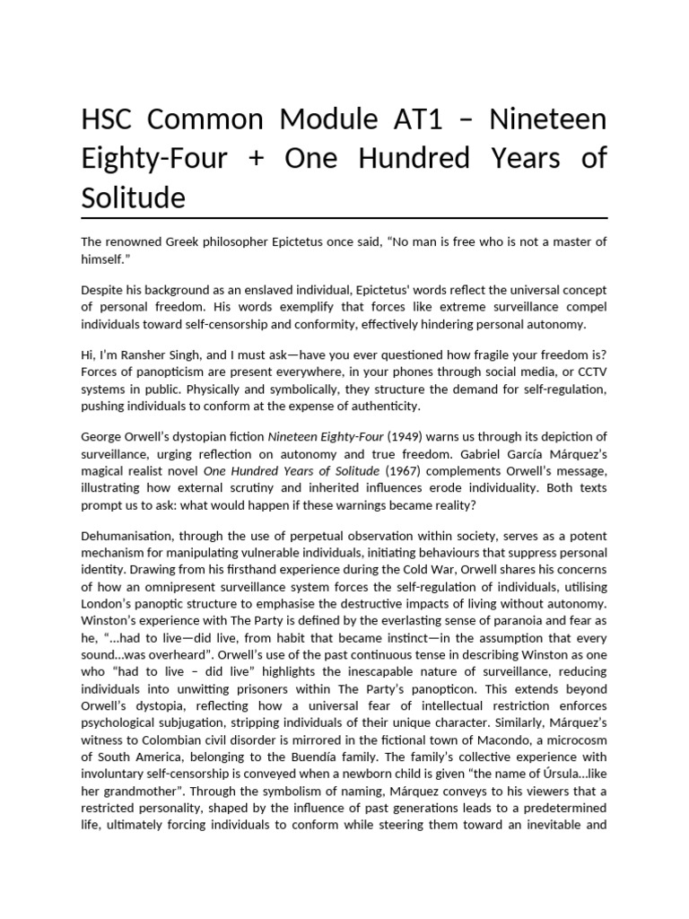 HSC Common Module AT1 1984 | PDF