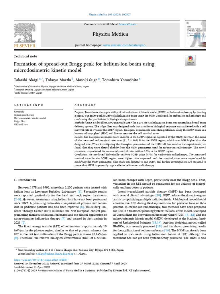 Akagi Et Al. - 2023 - Formation of Spread-Out Bragg Peak For Helium-Ion ...