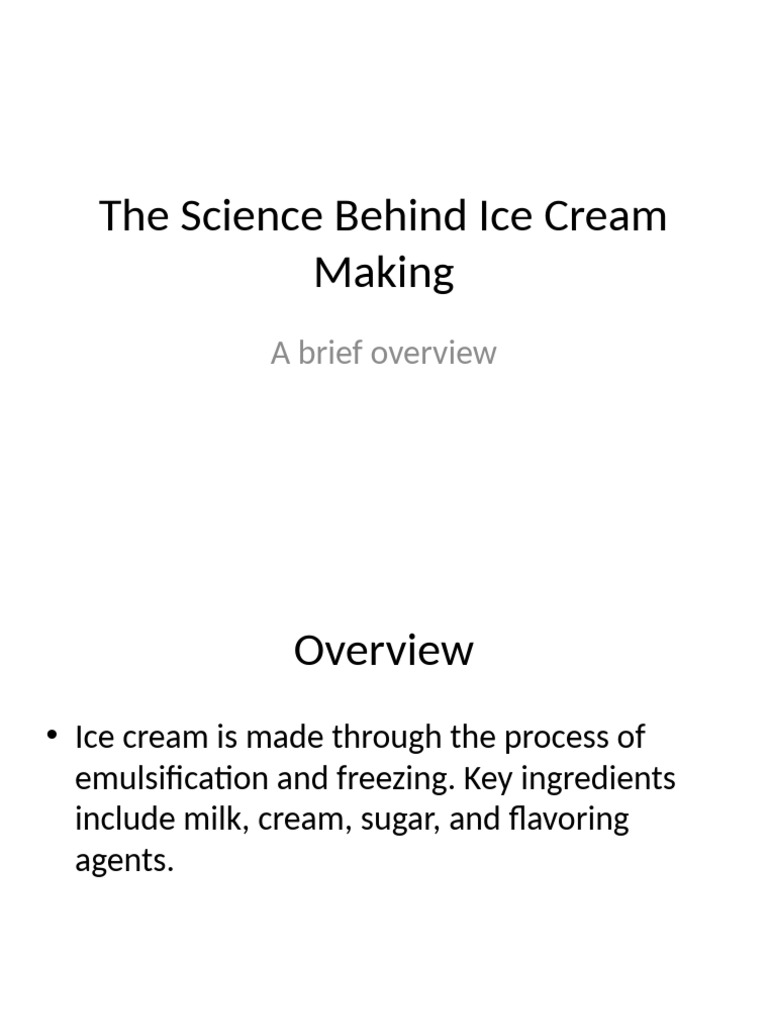 Science of Ice Cream | PDF