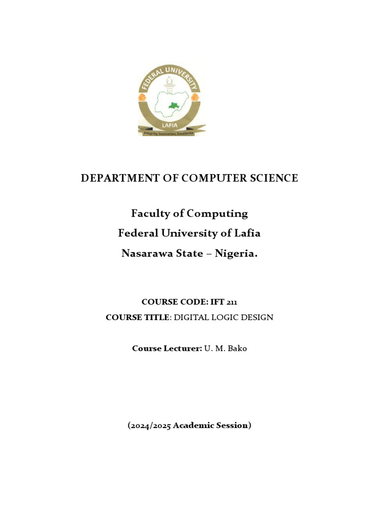 Ift211 Digital Logic Design-1 | PDF | Digital Electronics | Electronic Circuits