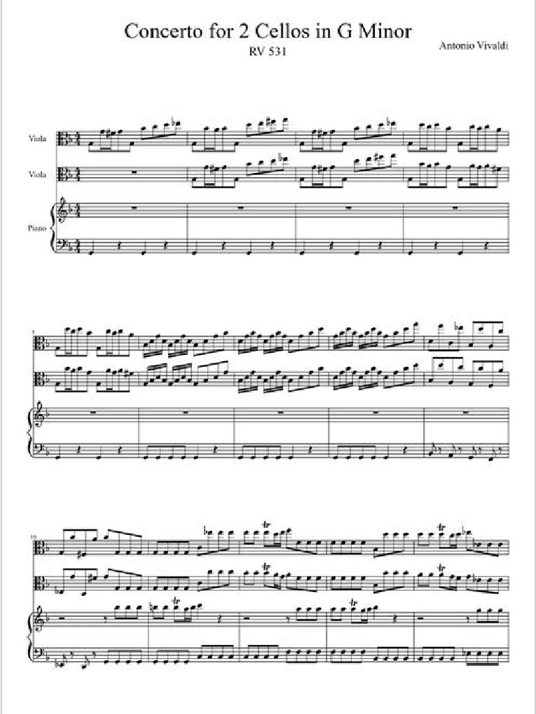 Antonio-Vivaldi-Concerto-for-2-Cellos-in-G-Minor-RV-531 | PDF