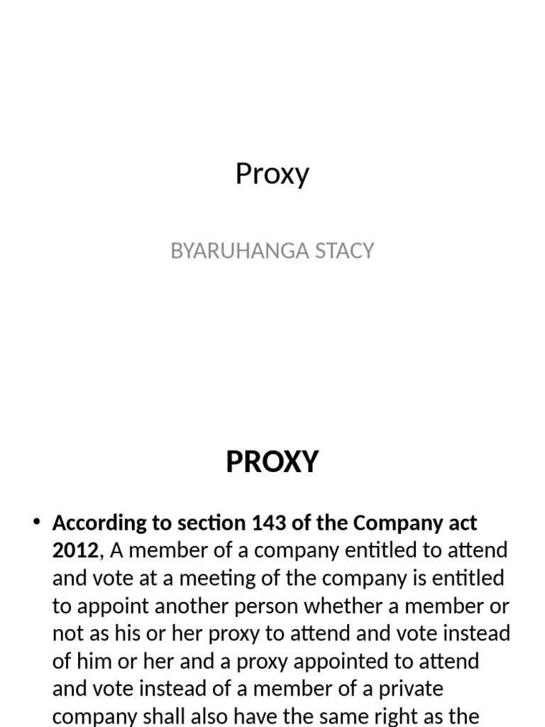 Understanding Proxy Rights in Company Meetings | PDF