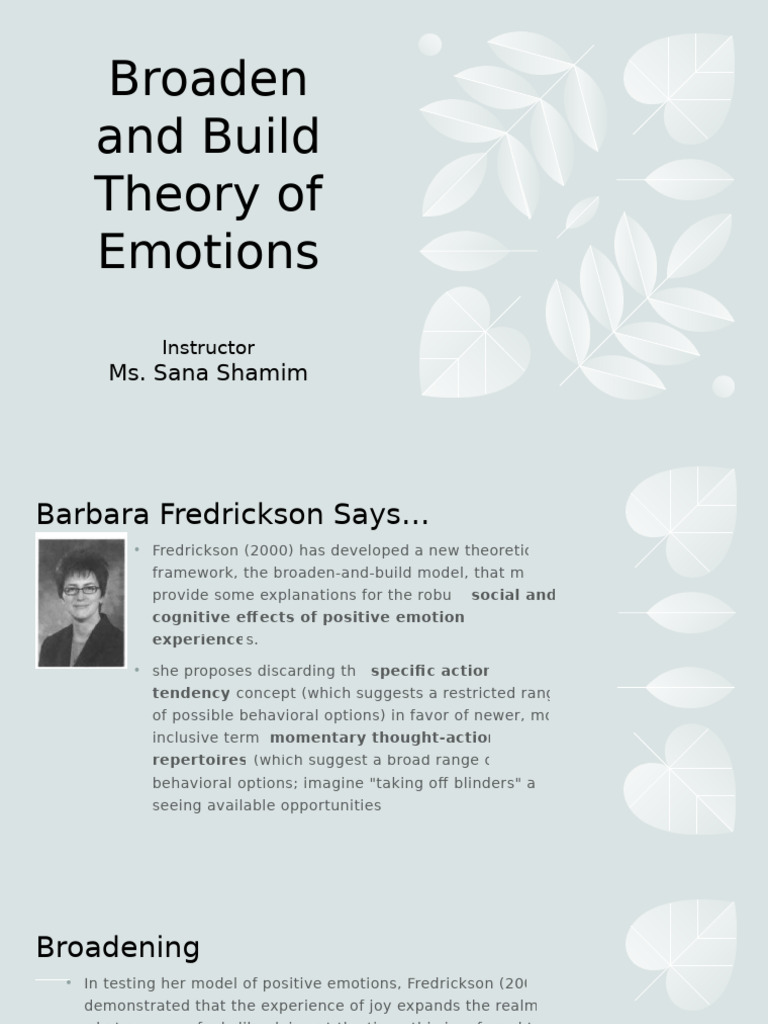 Broaden and Build Theory of Emotions 07032025 110635am | PDF