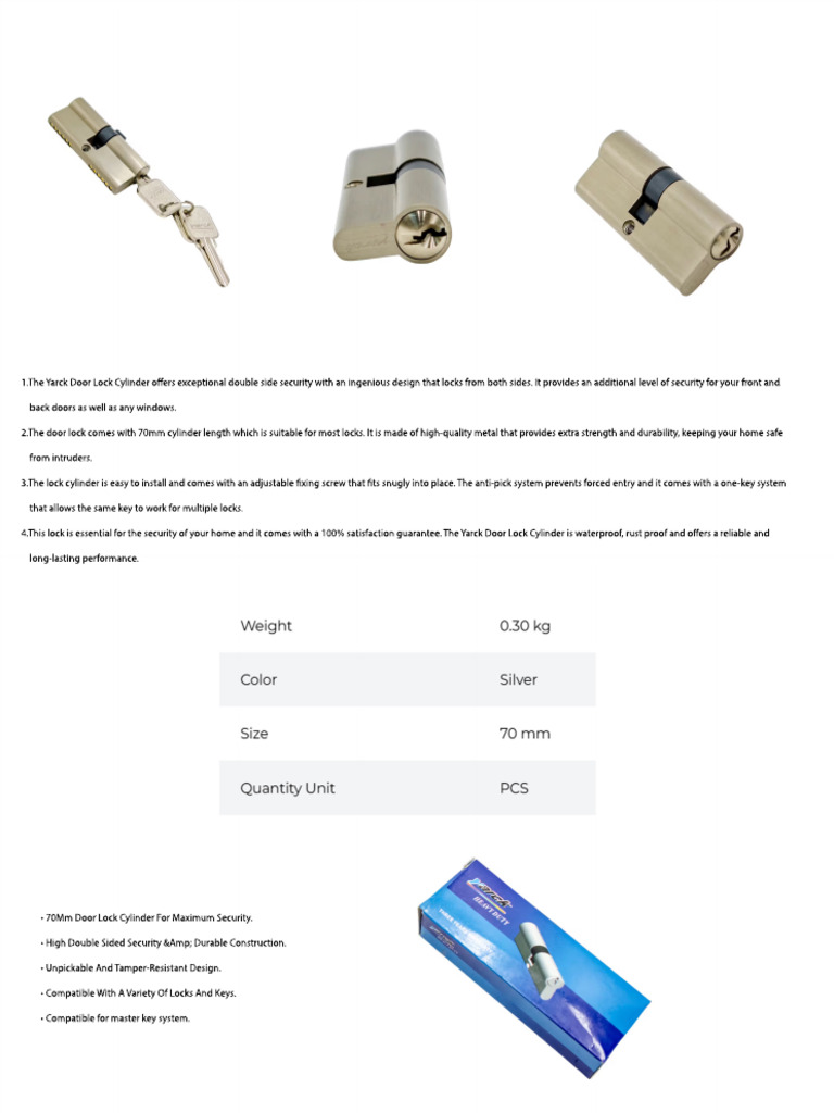 Yarck Cylinder Data Sheet | PDF