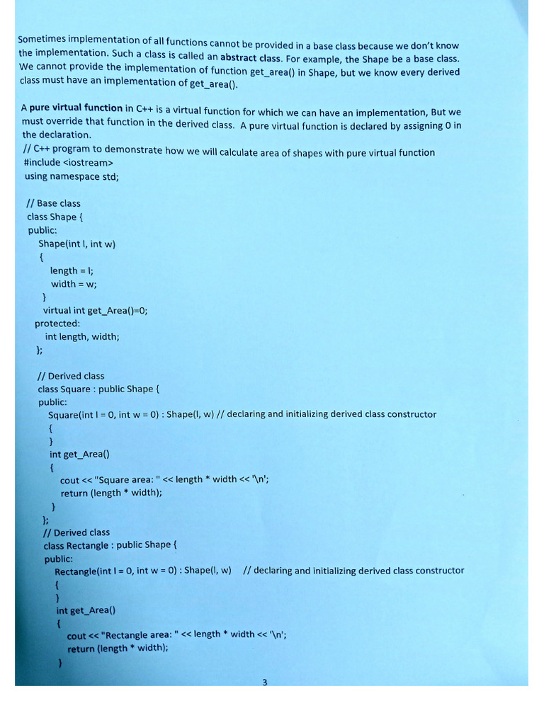 Pure Virtual Function | PDF