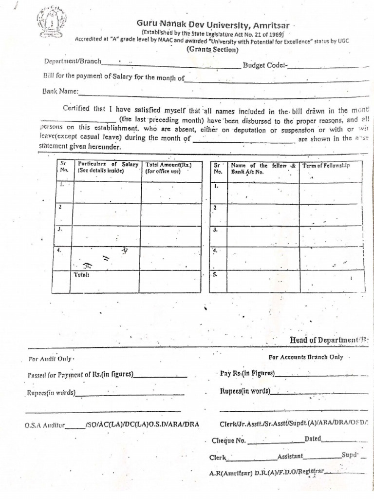 Salary Form | PDF