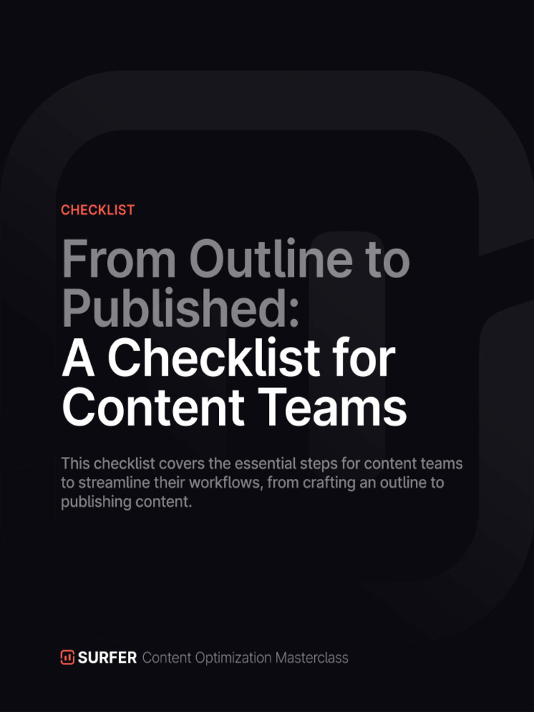 A Checklist For Content Teams | PDF