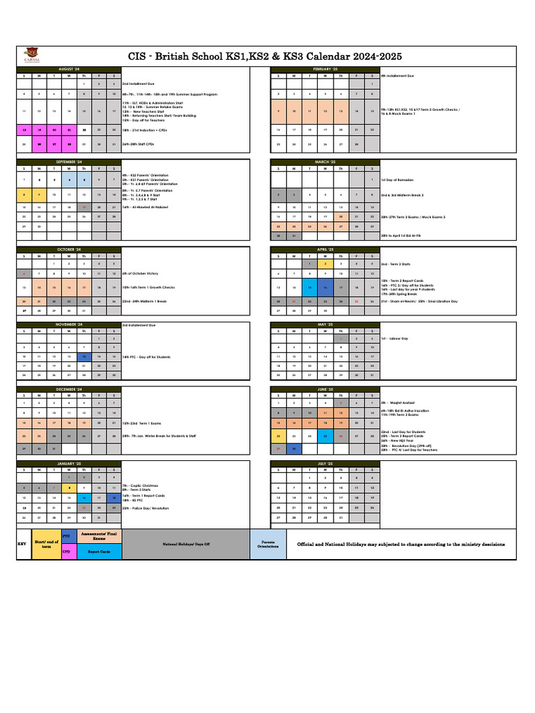 British School Calendar 2024-2025 | PDF | Military Operations