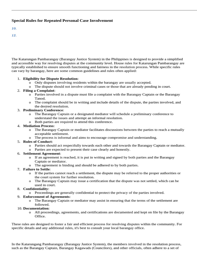 Special Rules For Repeated Personal Case Involvement | PDF | Mediation ...