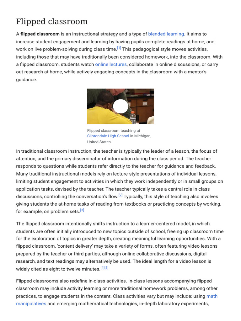 Flipped classroom - Wikipedia | PDF | Human Communication | Pedagogy