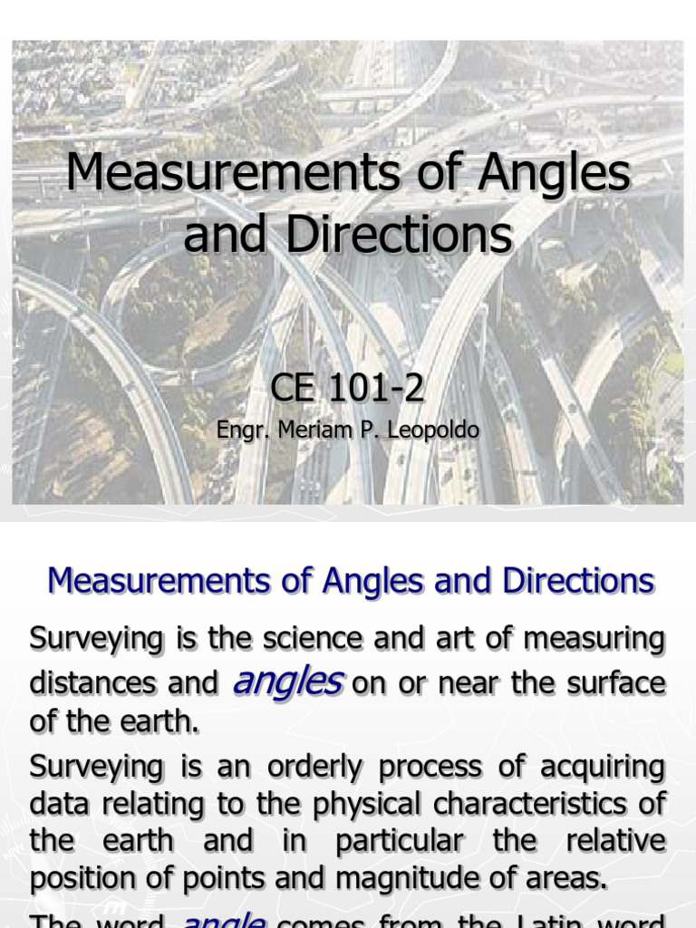 CE101-2 - MO12 Lecture 4 - Angles and Measurements | PDF | Angle | Circle