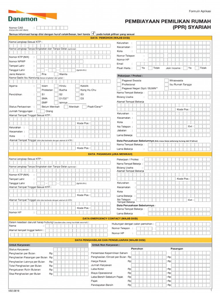 Form KPR Syariah NSBH | PDF