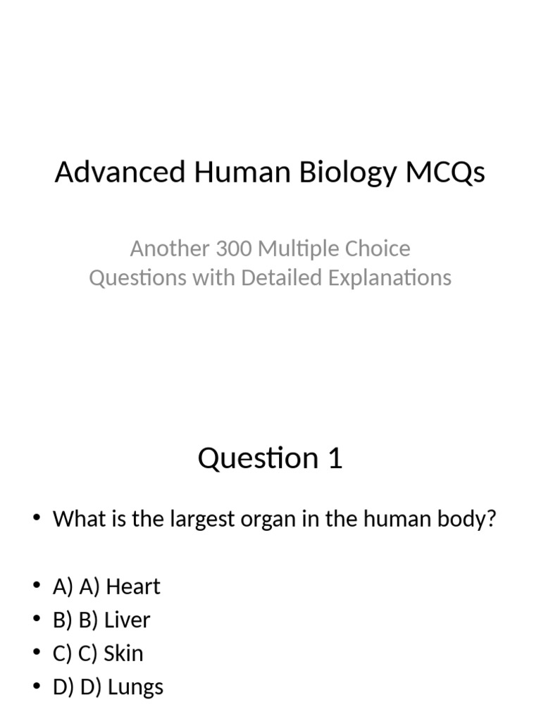 Advanced Human Biology MCQs | PDF | Muscle | Ear