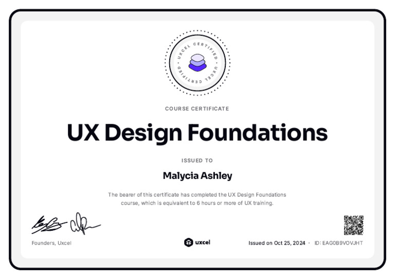 UX Design Foundations Certificate | PDF
