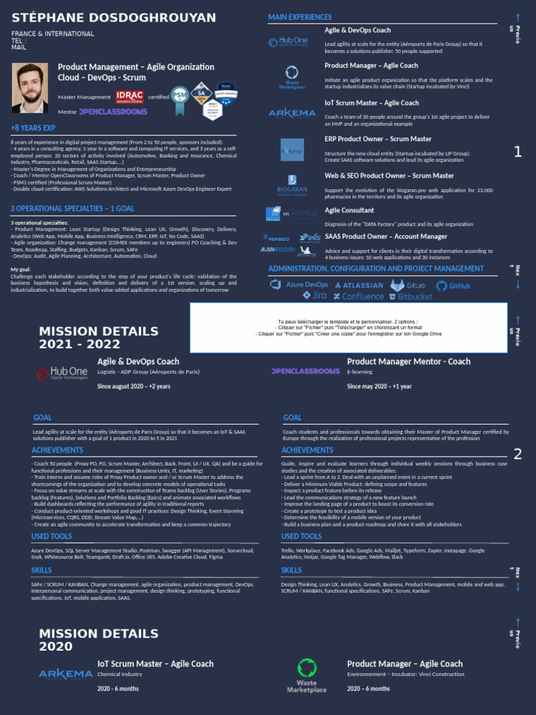 01 Le CV en Tant Que Free-Lance EN | PDF | Scrum (Software Development) | Agile Software Development