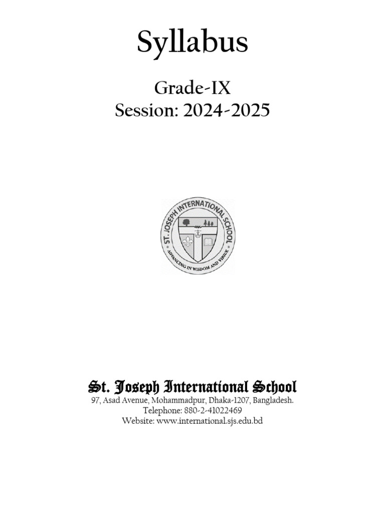 Grade 9 Syllabus 2024 2025 | PDF | Chemical Reactions | Physics