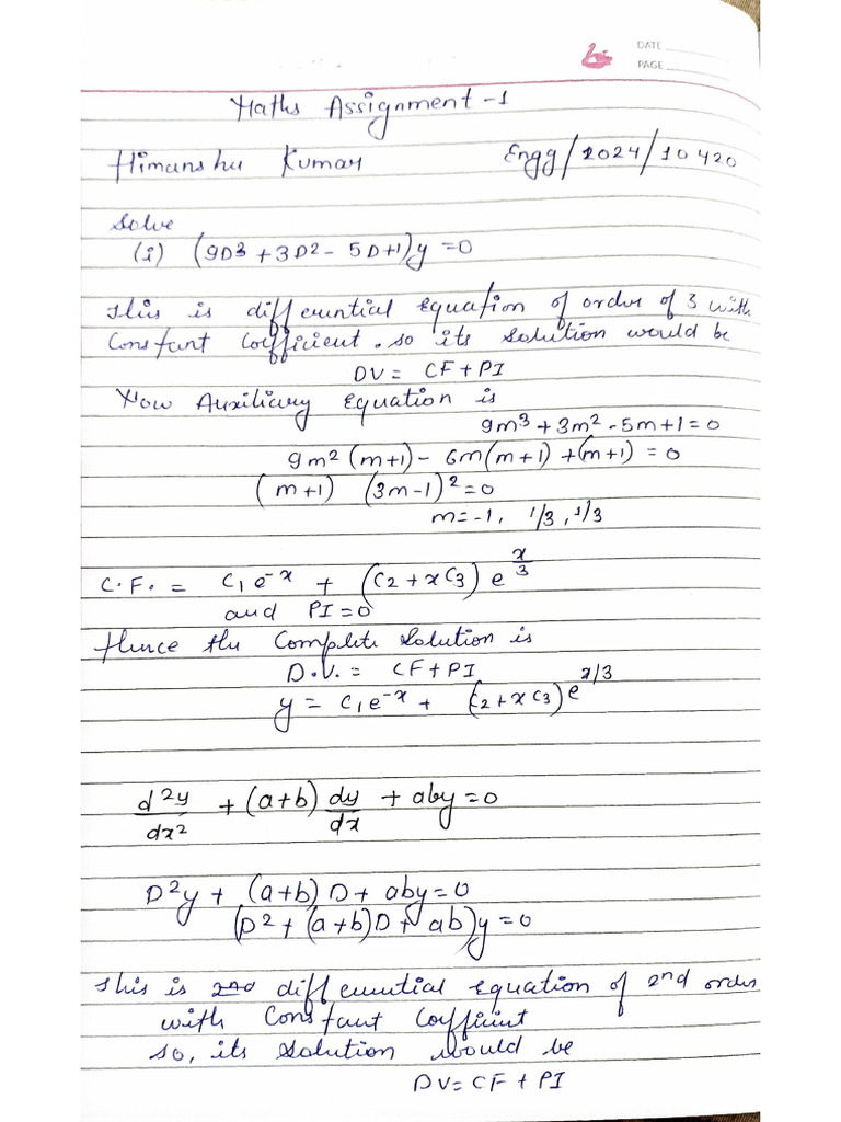 Maths assignment -1 | PDF