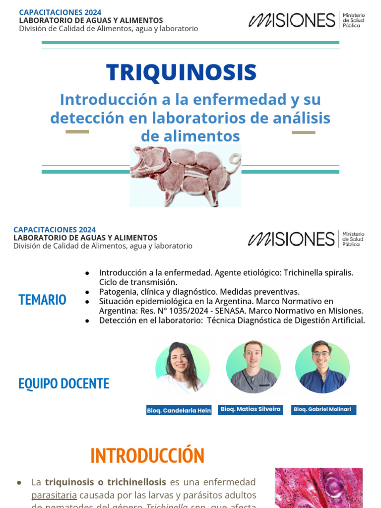 Triquinosis en Humanos: Diagnóstico y Prevención | PDF | Carne
