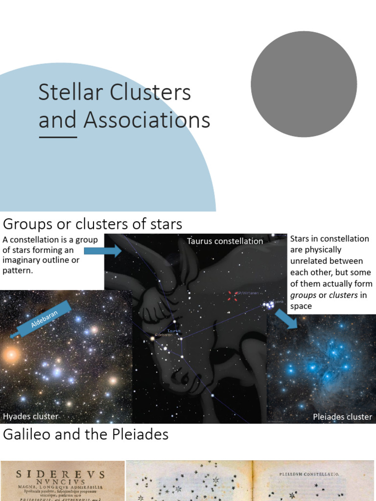 Lesson 14 - Stellar Clusters and Associations - Lecture | PDF | Stars ...