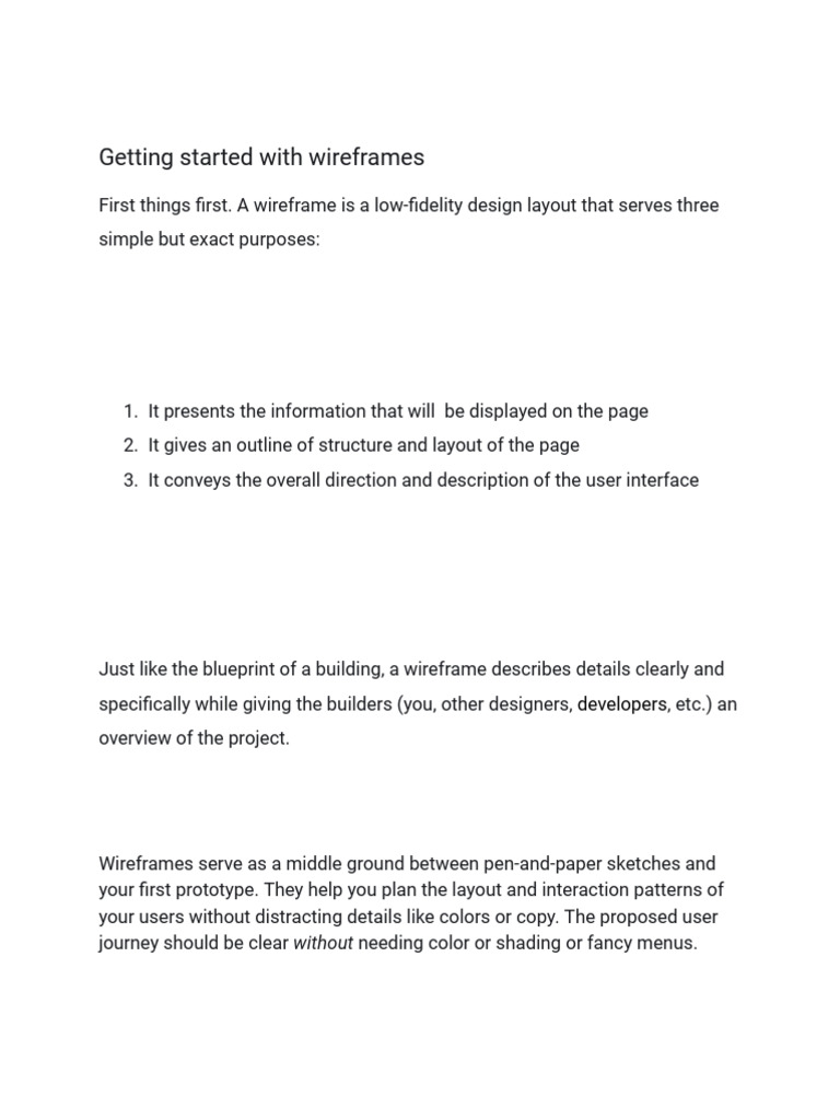 Getting started with wireframes | PDF