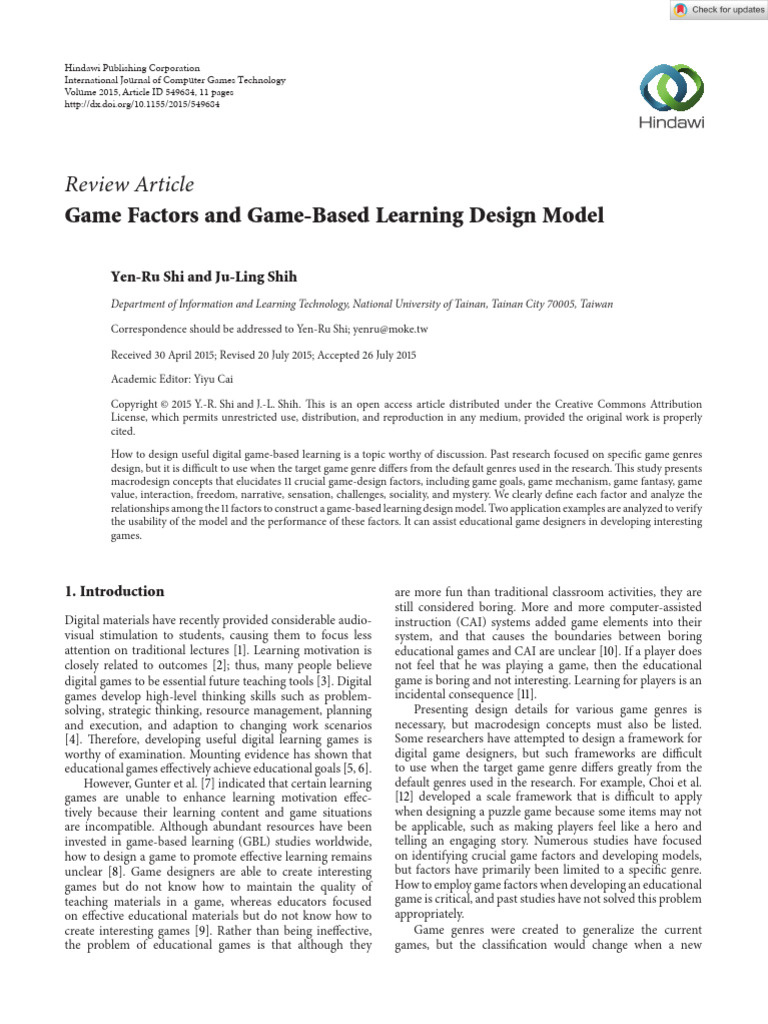 International Journal of Computer Games Technology - 2015 - Shi - Game Factors and Game Based ...