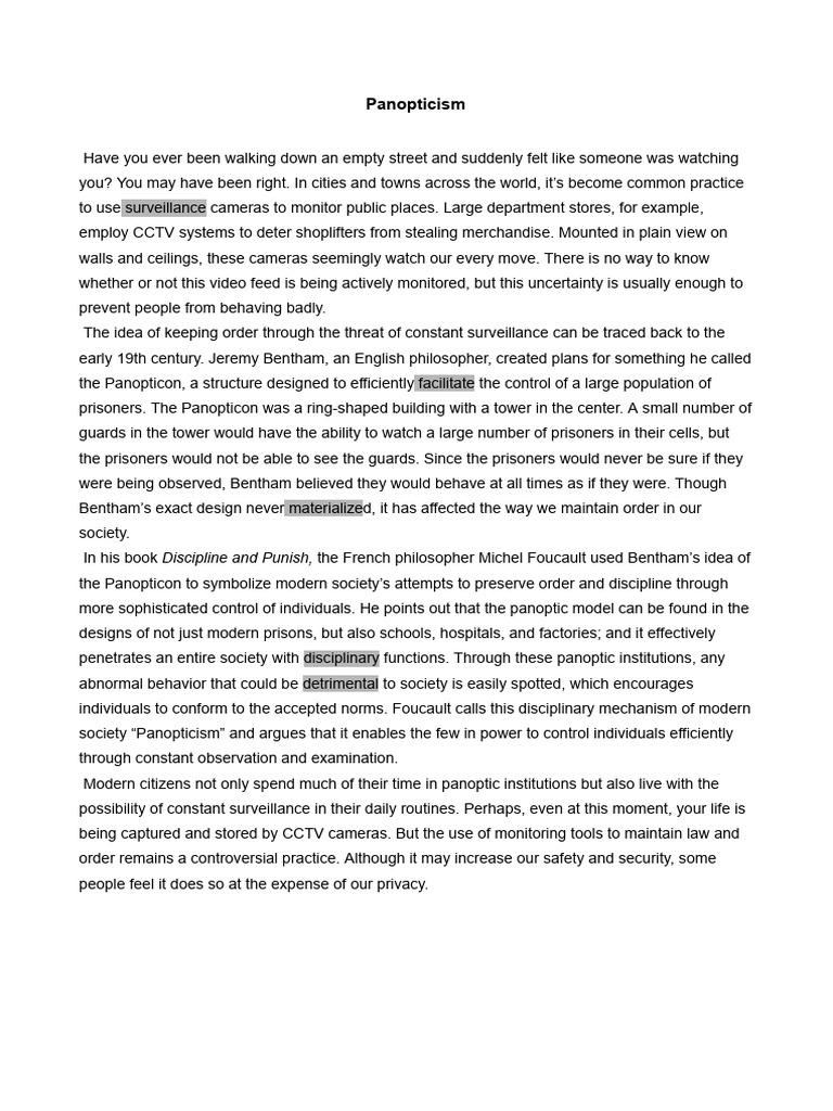 Panopticism | PDF | Social Psychology | Control (Social And Political)