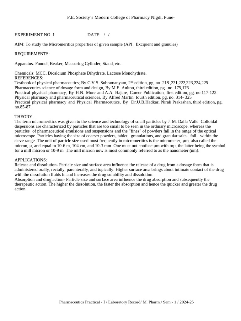 Expt No 1_merged | PDF | Tablet (Pharmacy) | Deformation (Engineering)