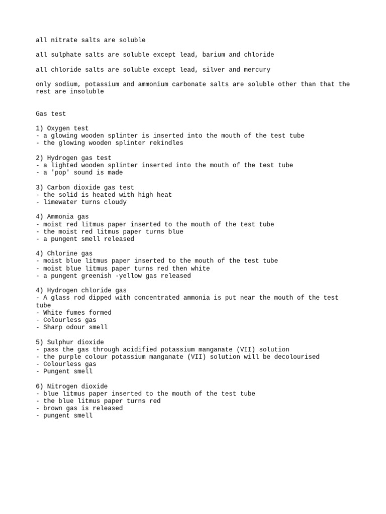 All Nitrate Salts Are Soluble | PDF