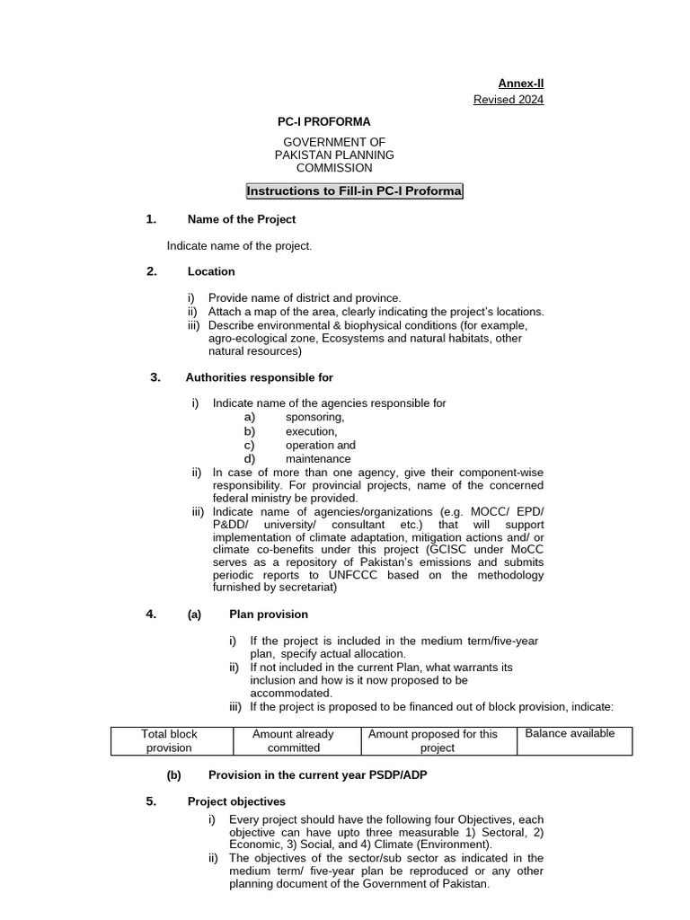 Latest Format - PC-I-revised-2024 | PDF | Agriculture | Net Present Value