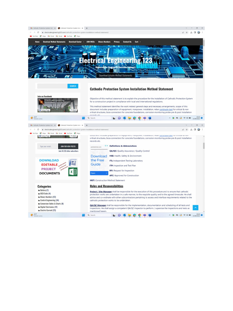 Cathodic Protection Method Statement | PDF