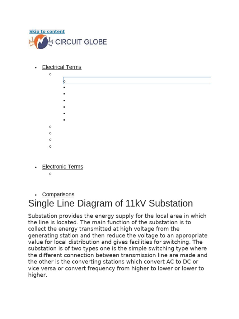 Main Components of 11KV Substation | PDF | Electric Power Transmission ...