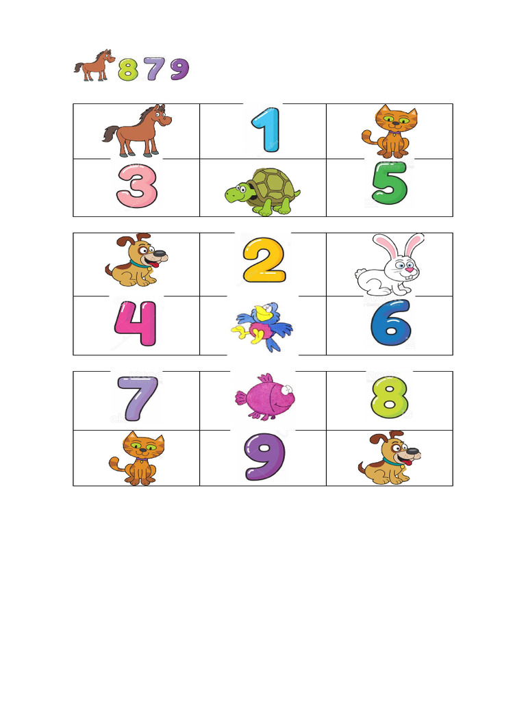 Bingo Animals Numbers | PDF